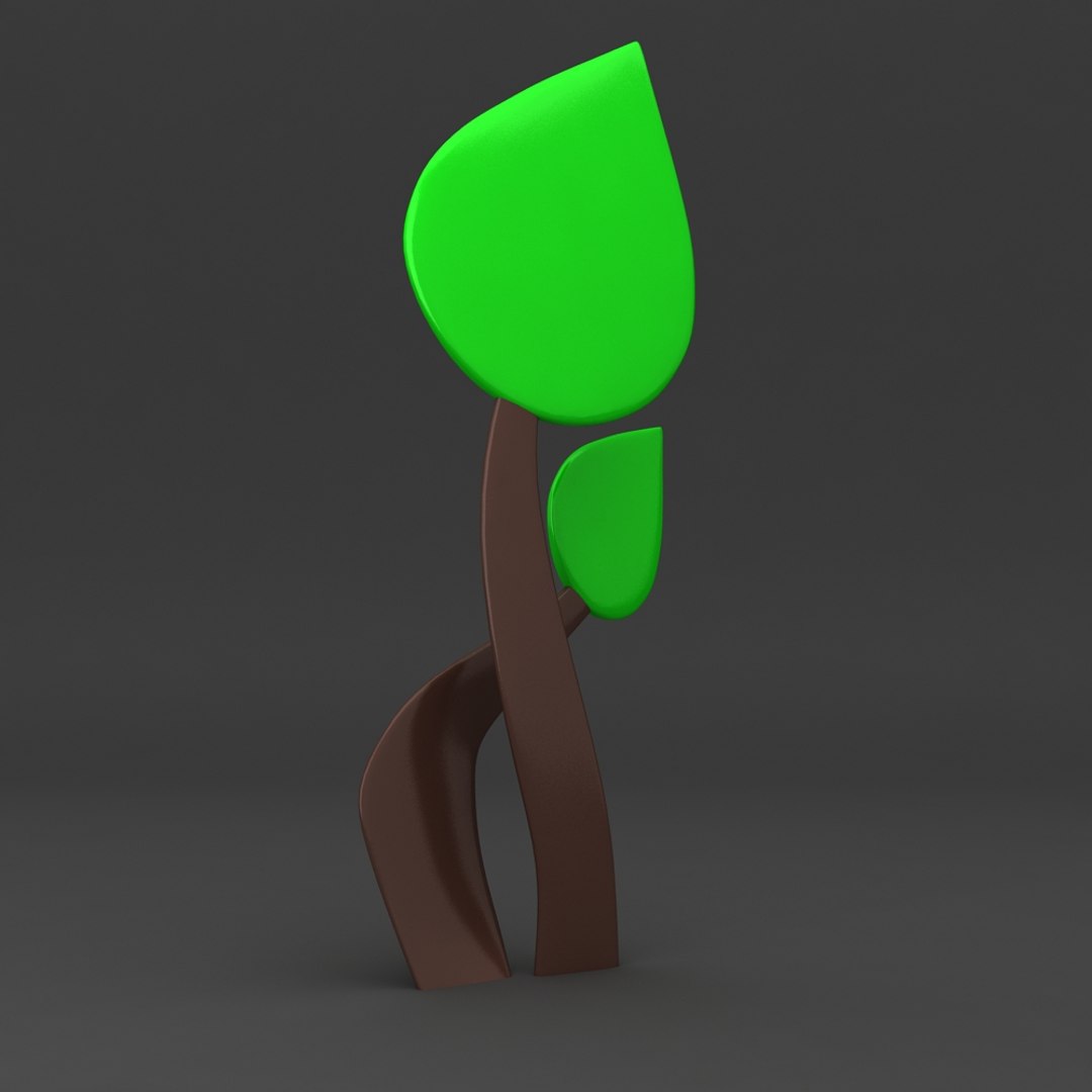 cartoon tree 3d obj