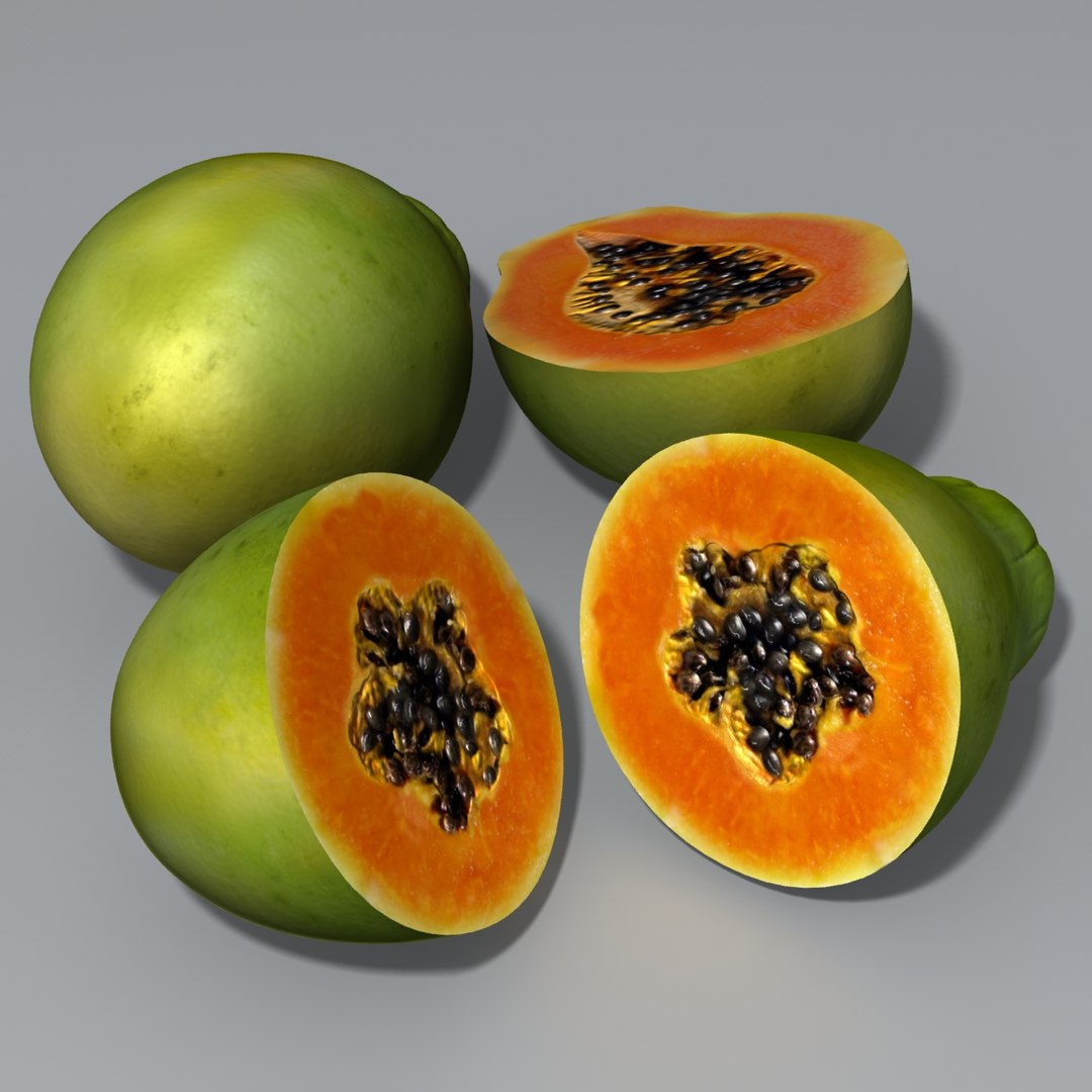 Papaya Sliced 3d Obj