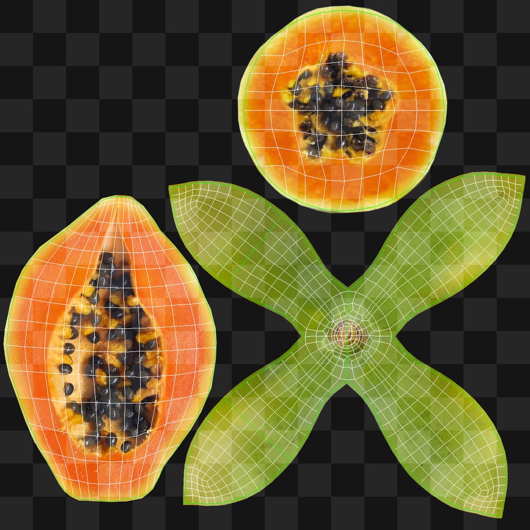 Papaya Sliced 3d Obj