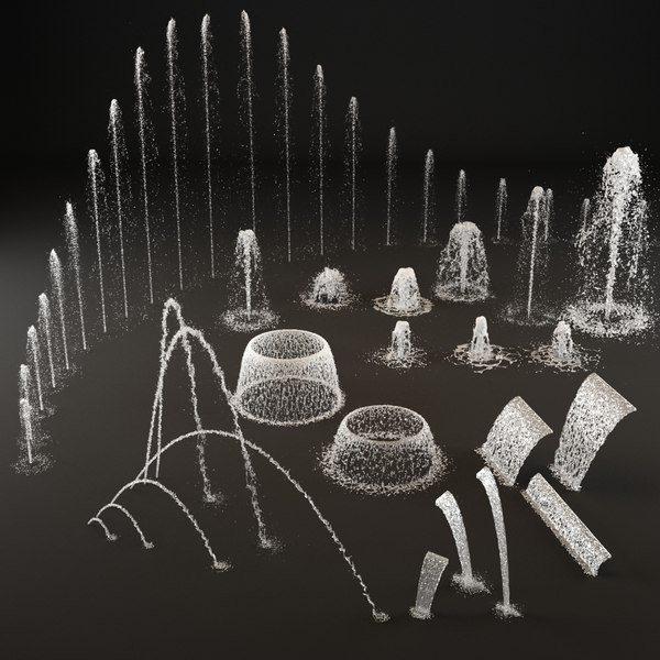 3d max fountain exterior water