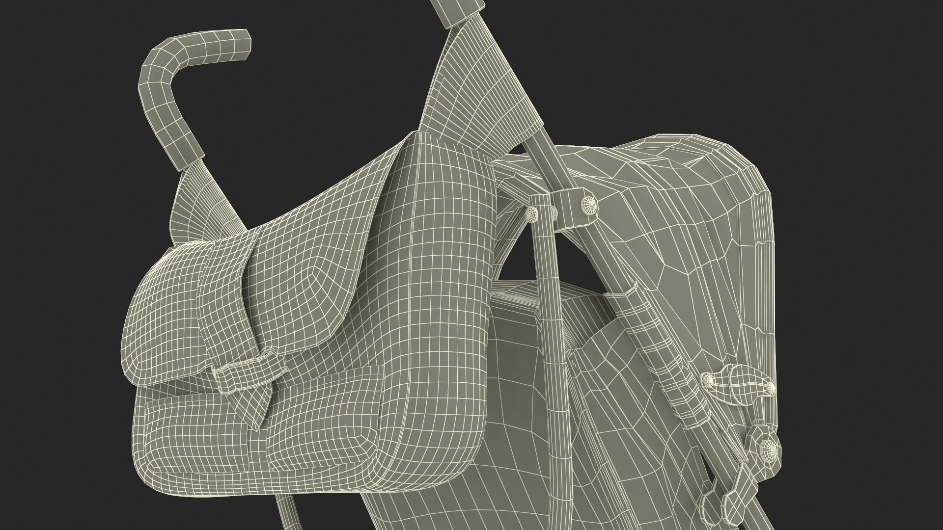 Lightweight Baby Stroller Beige 3D Model - TurboSquid 2146549