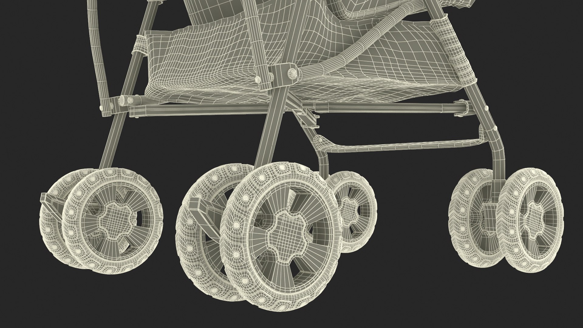 Lightweight Baby Stroller Beige 3D Model - TurboSquid 2146549