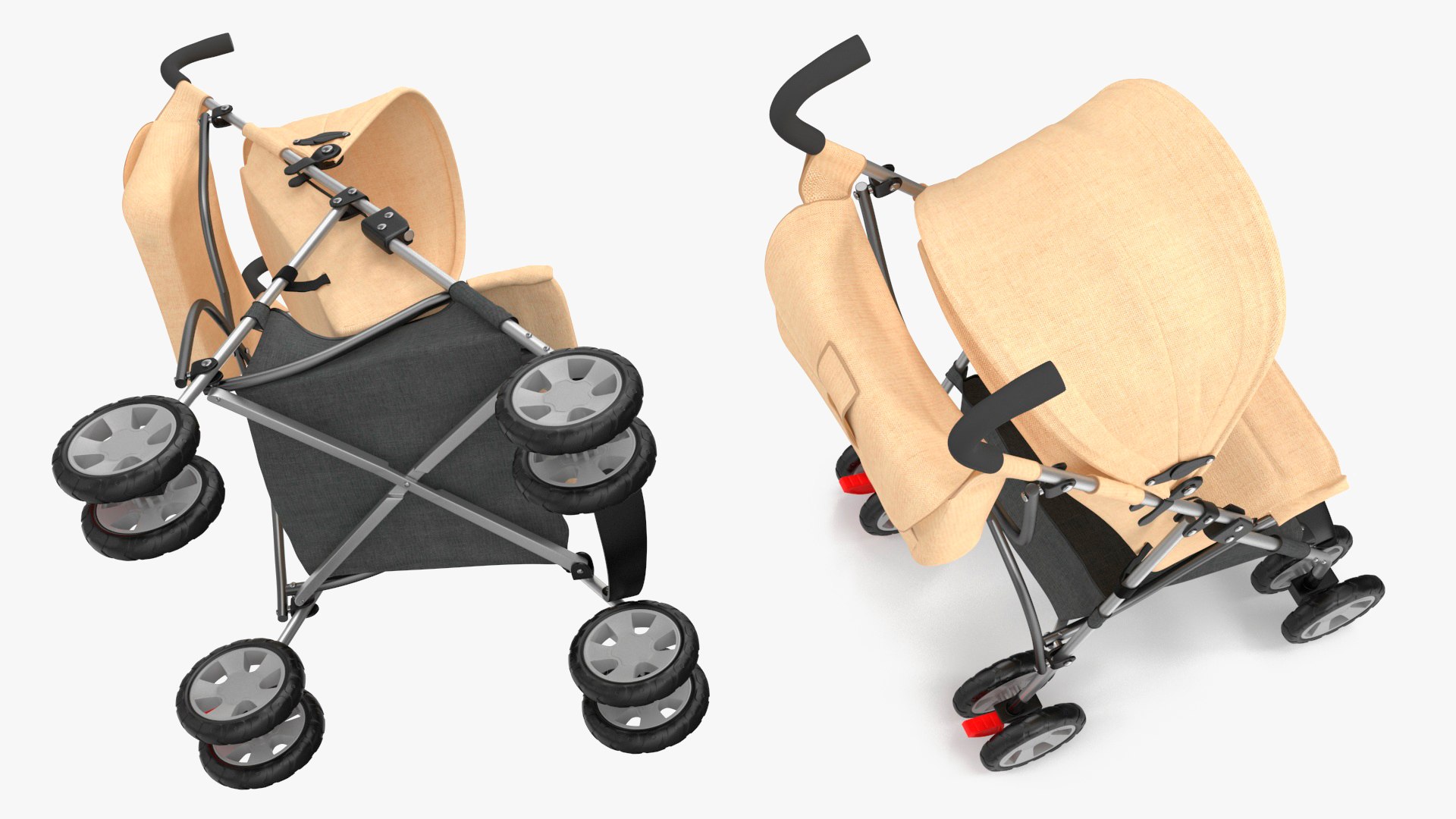 Lightweight Baby Stroller Beige 3D Model - TurboSquid 2146549