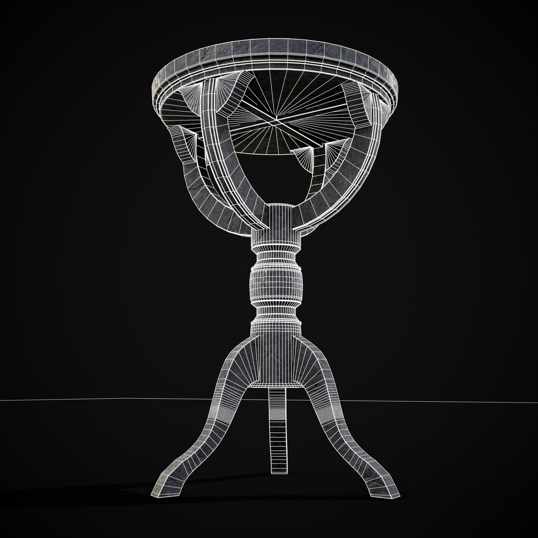 3D Round Stone Pedestal Side Table model - TurboSquid 2052868