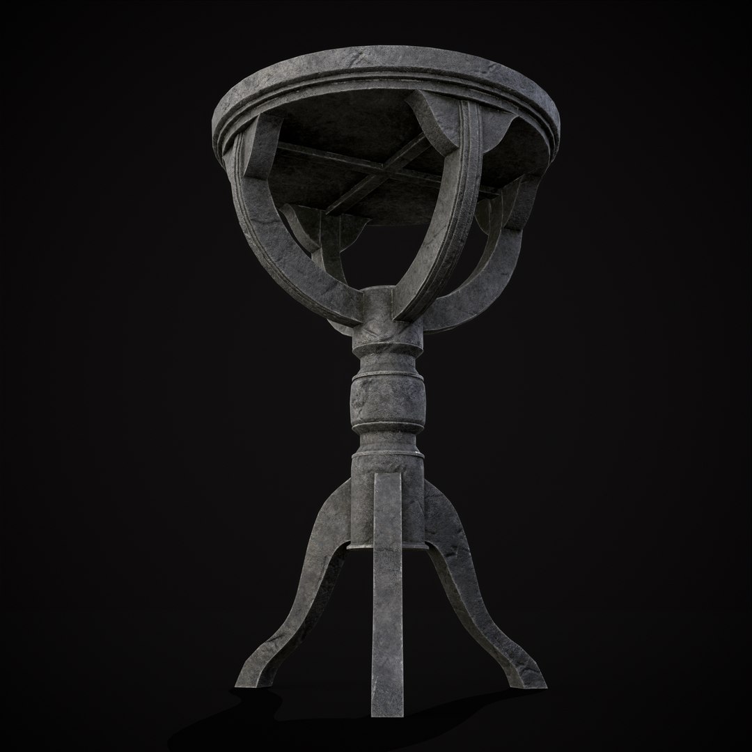 3D Round Stone Pedestal Side Table model - TurboSquid 2052868