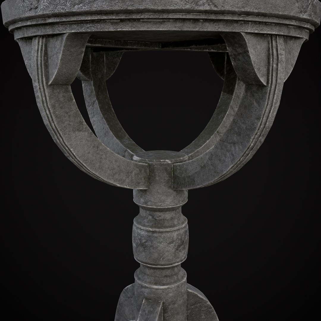 3D Round Stone Pedestal Side Table model - TurboSquid 2052868