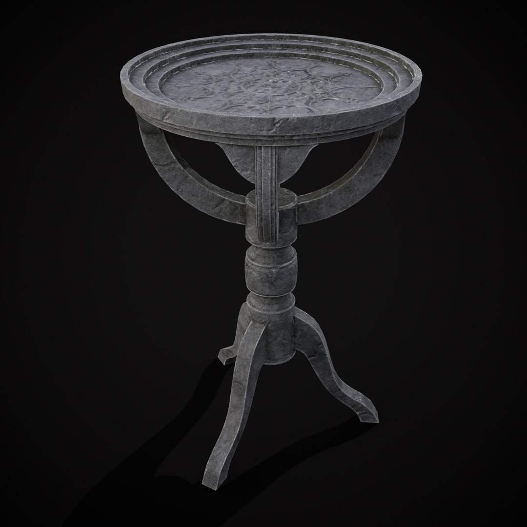 3D Round Stone Pedestal Side Table model - TurboSquid 2052868
