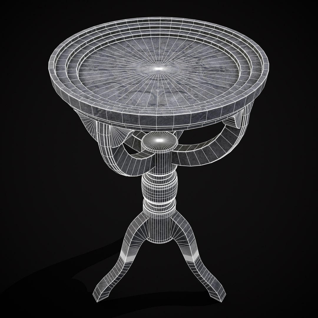 3D Round Stone Pedestal Side Table model - TurboSquid 2052868