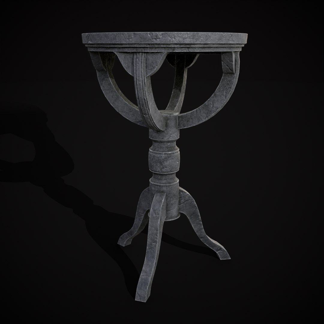 3D Round Stone Pedestal Side Table model - TurboSquid 2052868