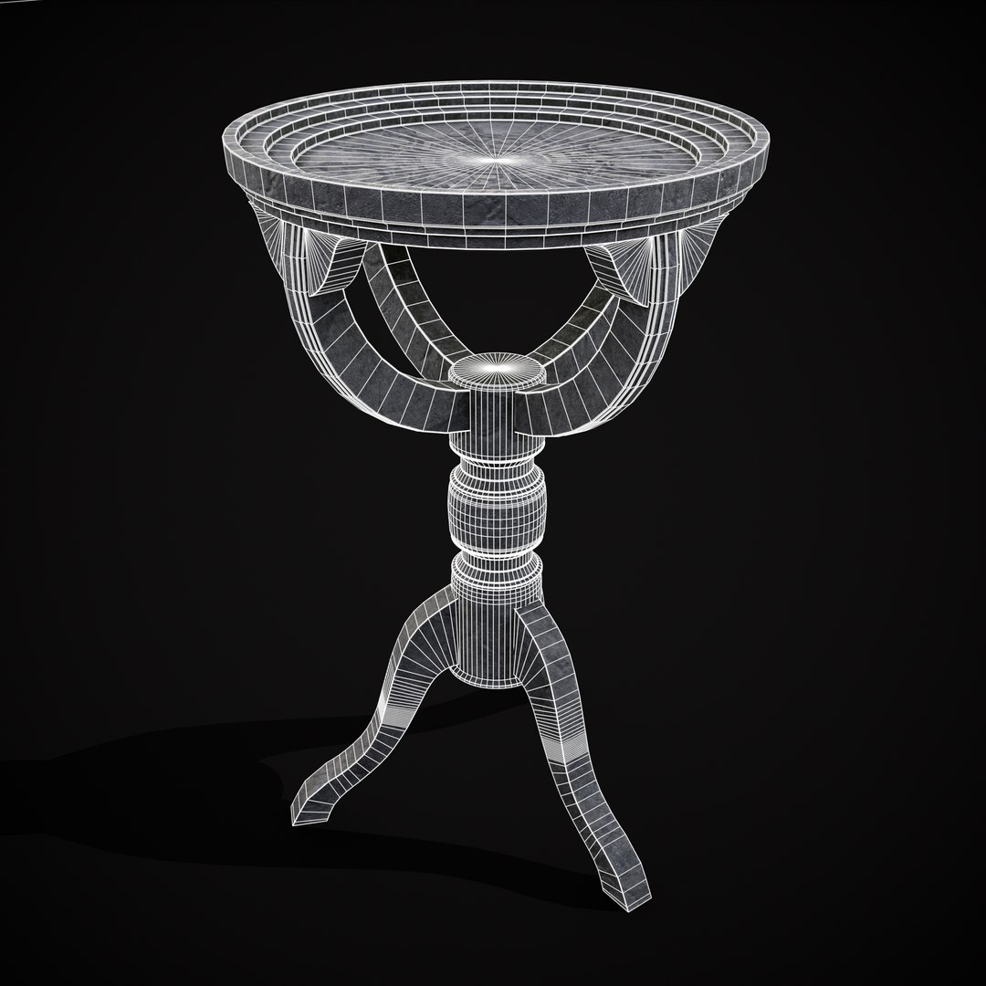 3D Round Stone Pedestal Side Table model - TurboSquid 2052868