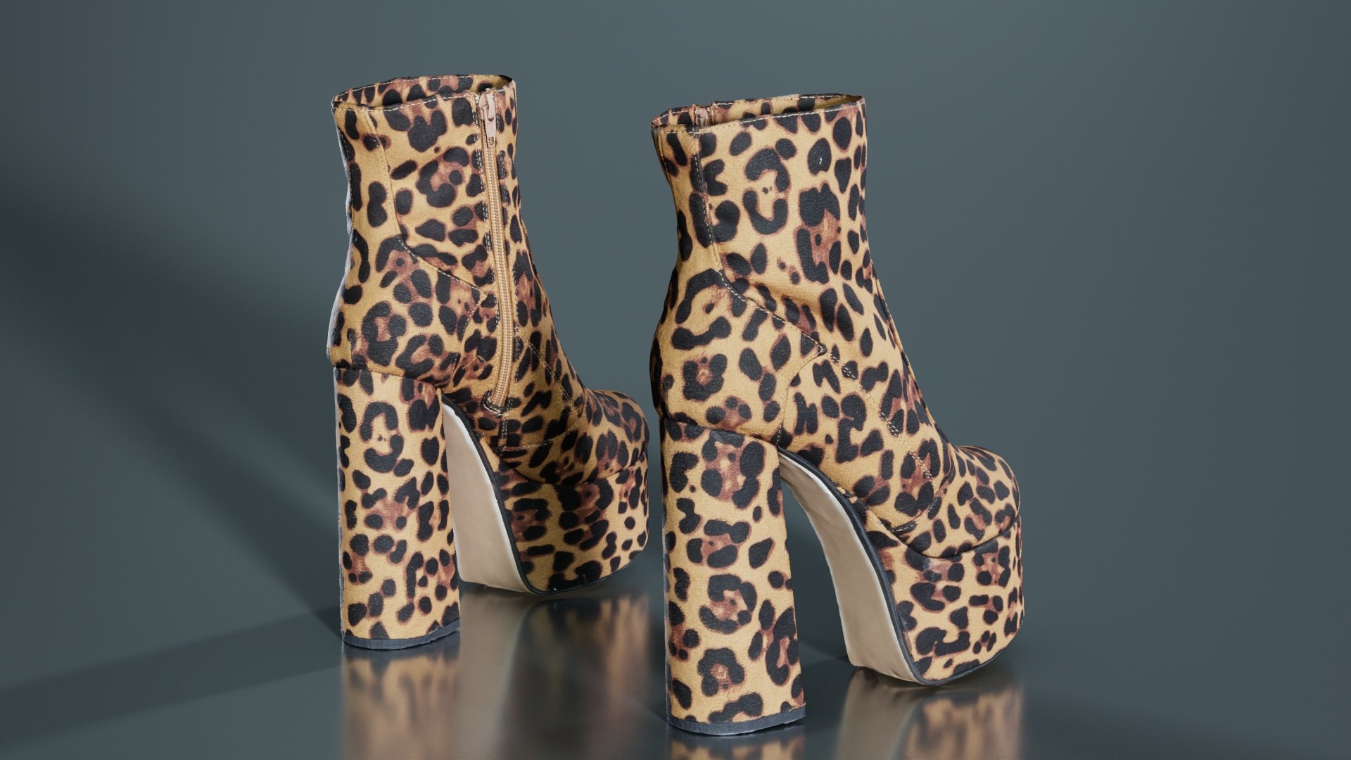 3D Tiger Block Heels Remastered - TurboSquid 2361232