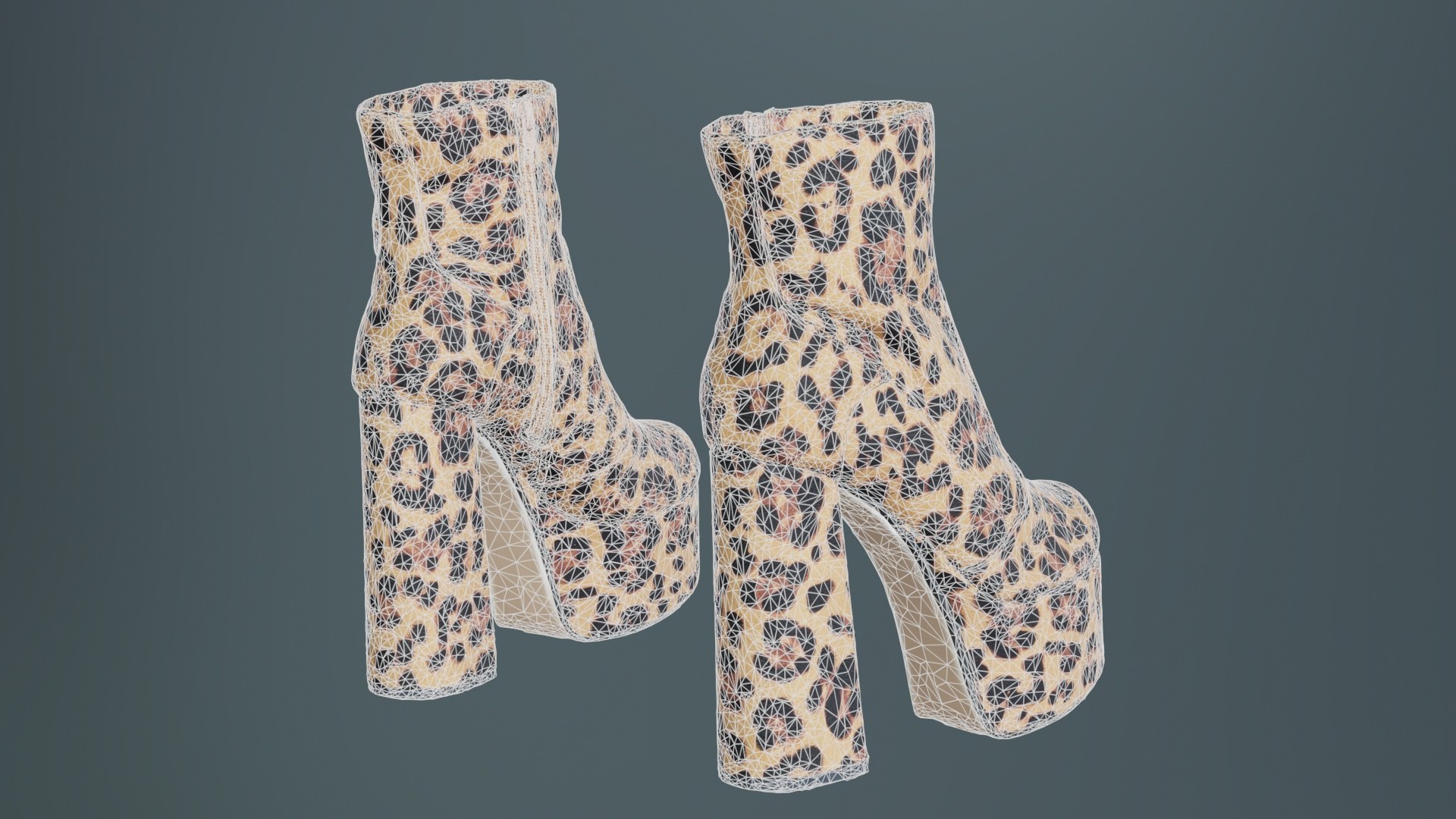 3D Tiger Block Heels Remastered - TurboSquid 2361232