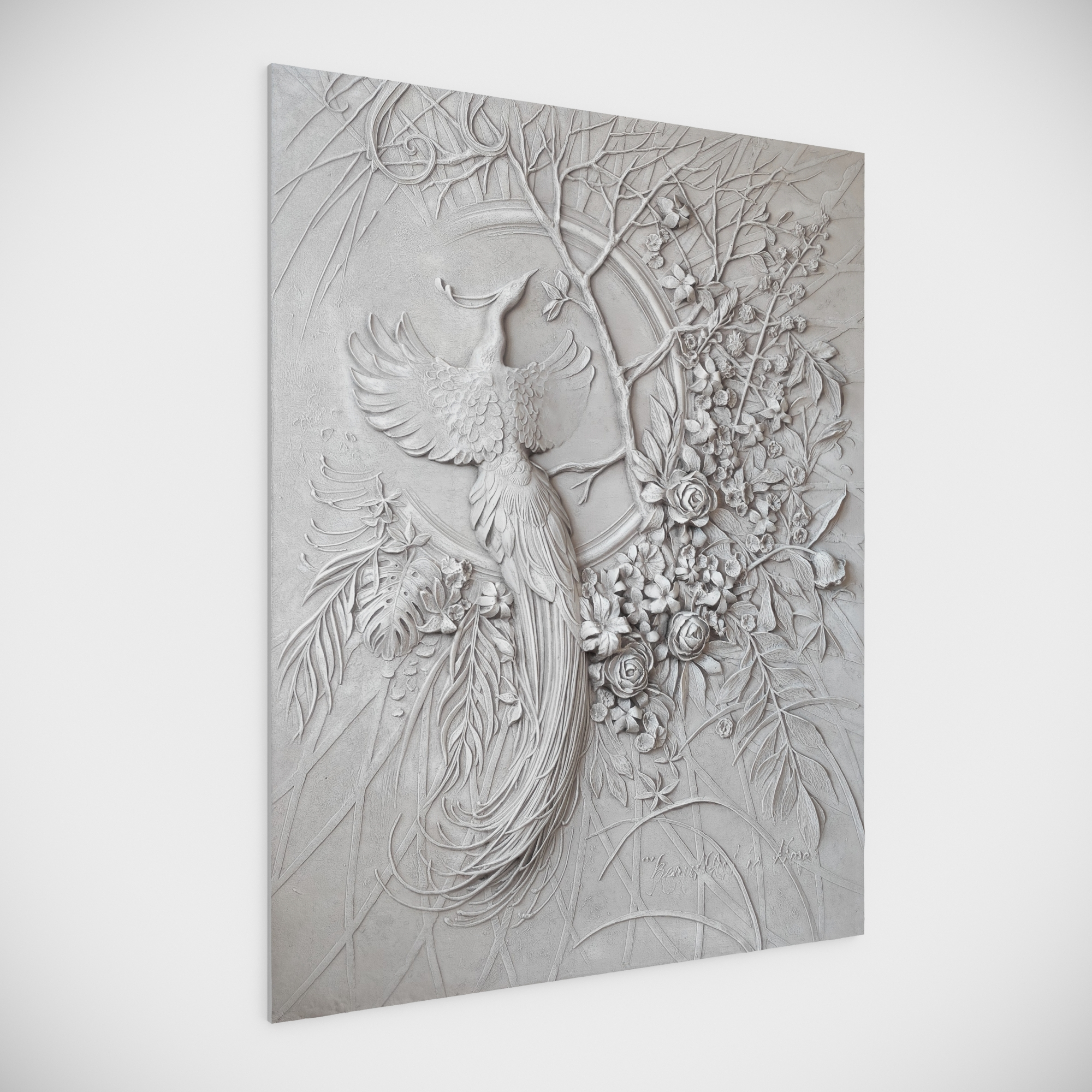 Bas-relief panel with a peacock model - TurboSquid 1741931