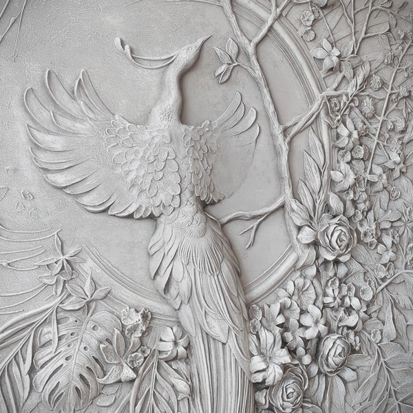 Bas-relief panel with a peacock model - TurboSquid 1741931