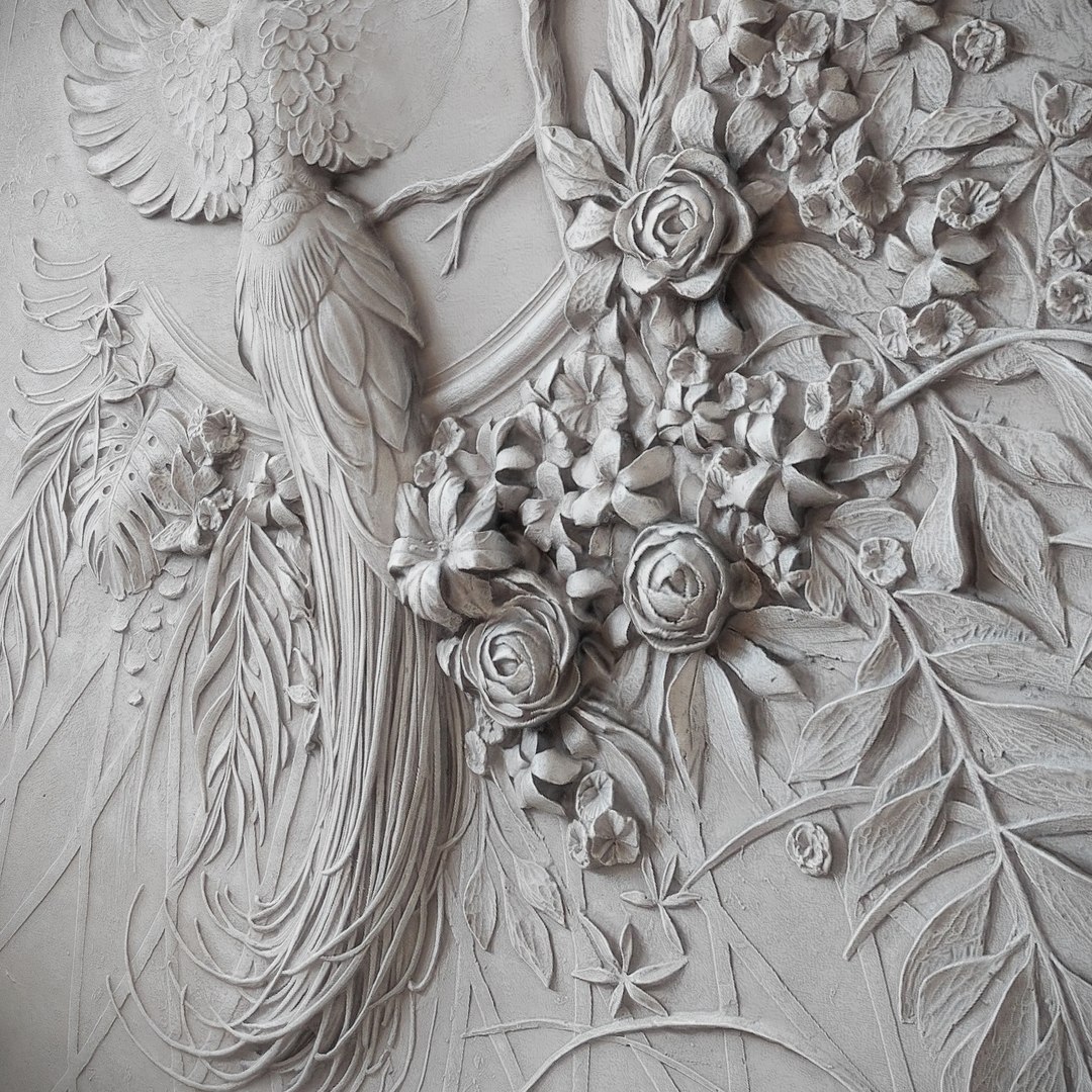 Bas-relief Panel With A Peacock Model - TurboSquid 1741931