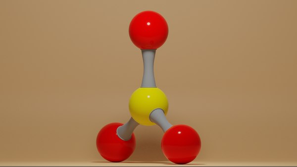 modelo 3d Molécula de trióxido de azufre SO3 - TurboSquid 1721914
