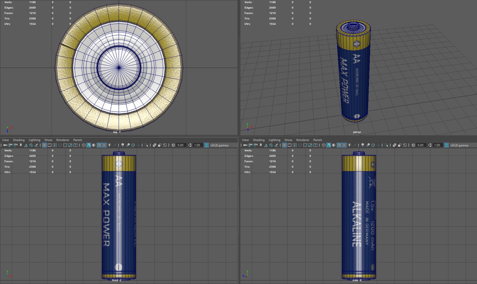 3D Model AA Alkaline Batteries - TurboSquid 2025177