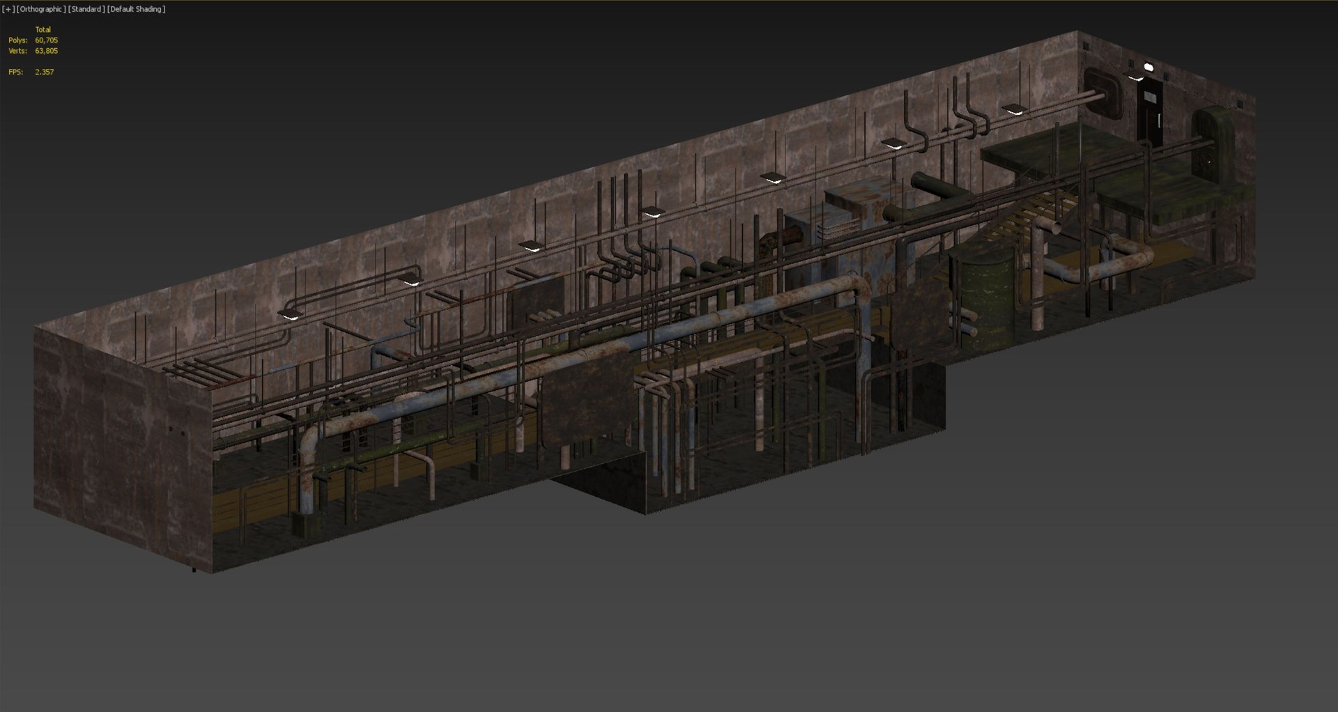 3D Model Lowpoly Rusty Plumbing Basement With Pipes - TurboSquid 2025379