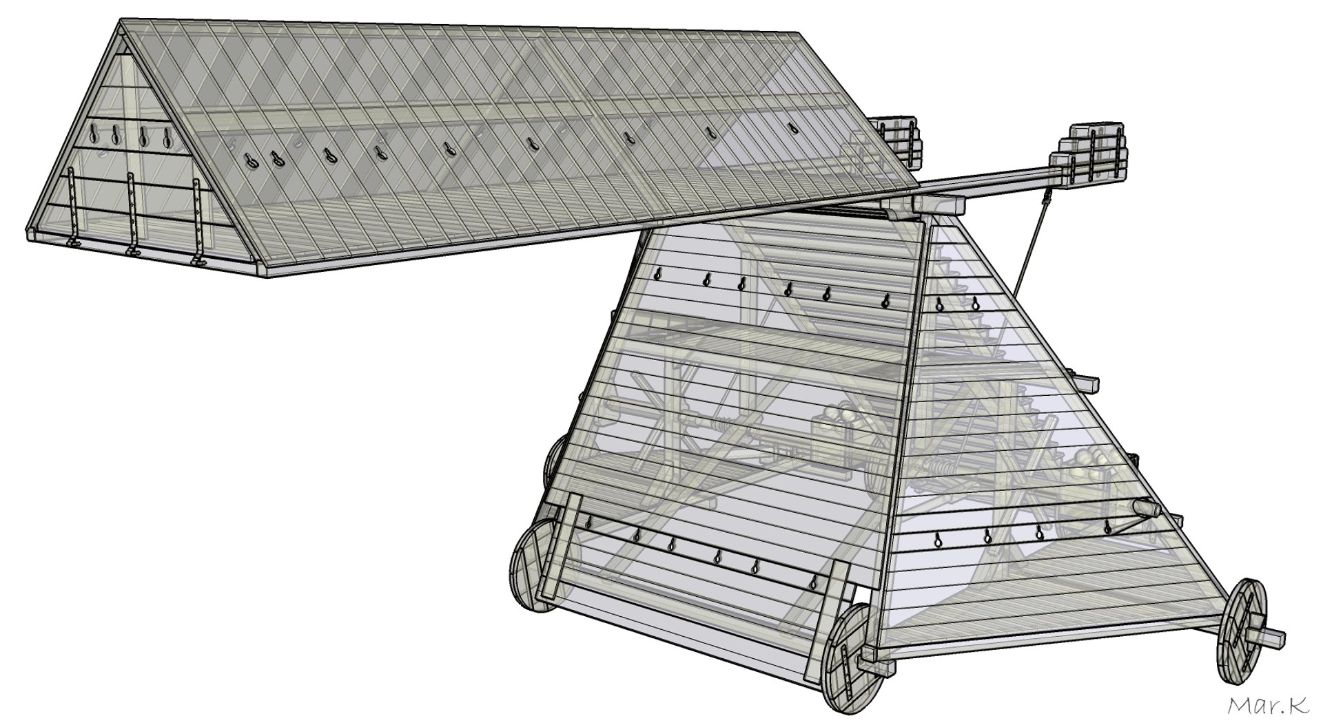 3d Leonardo Da Siege Machine Model