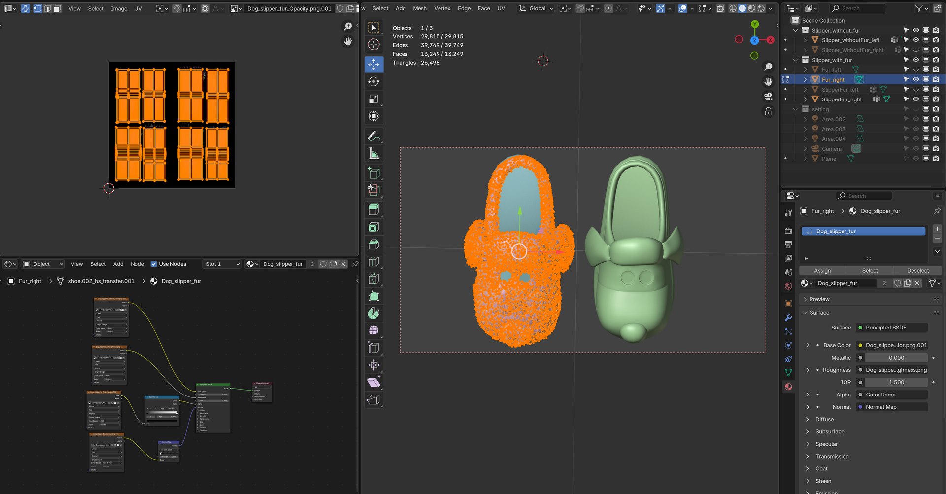 3D Cute Slipper With Fur Cards V2 Model - TurboSquid 2442634