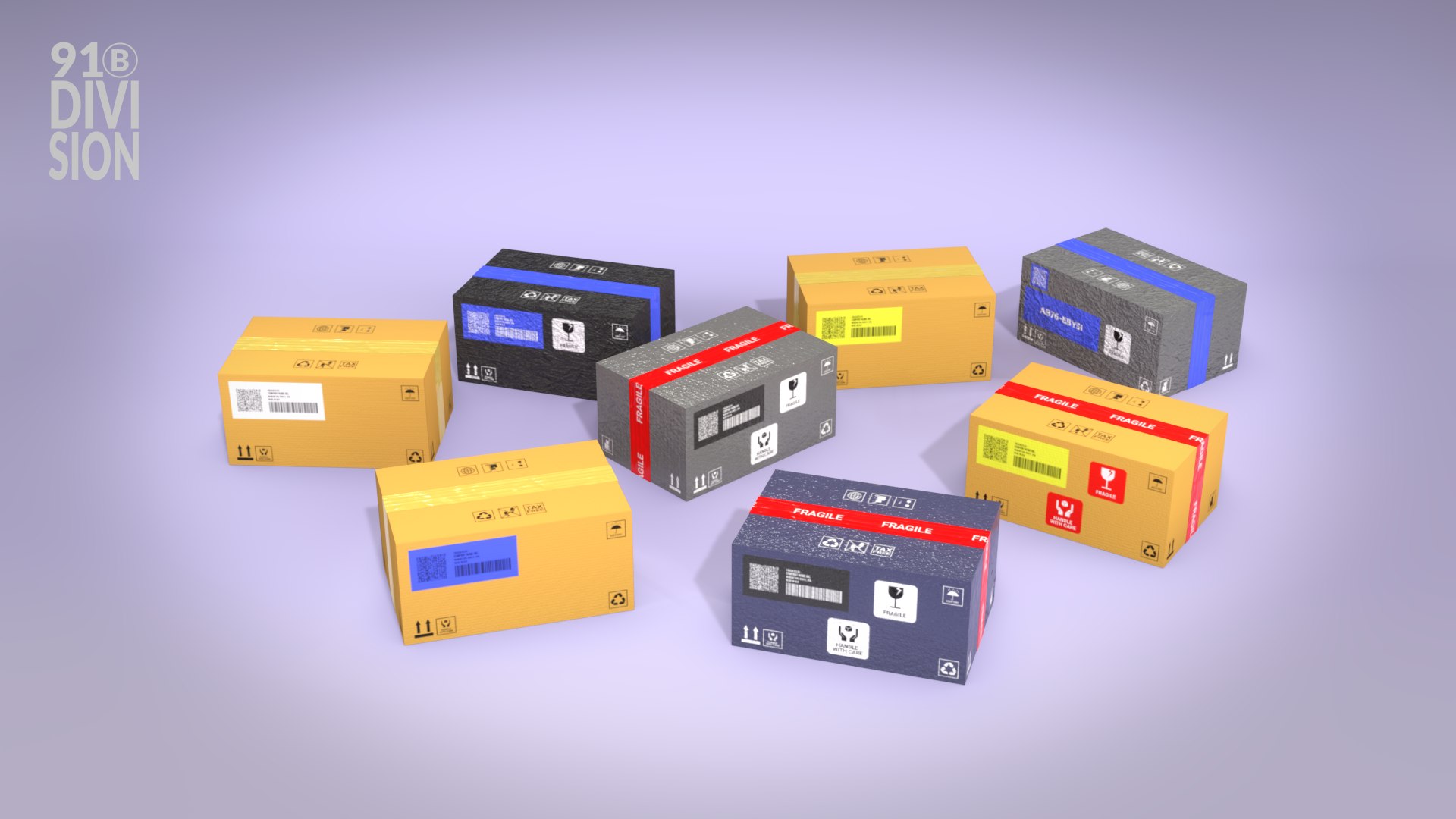 PBR Low Poly Cardboard Boxes Game Ready 3D - TurboSquid 2094775