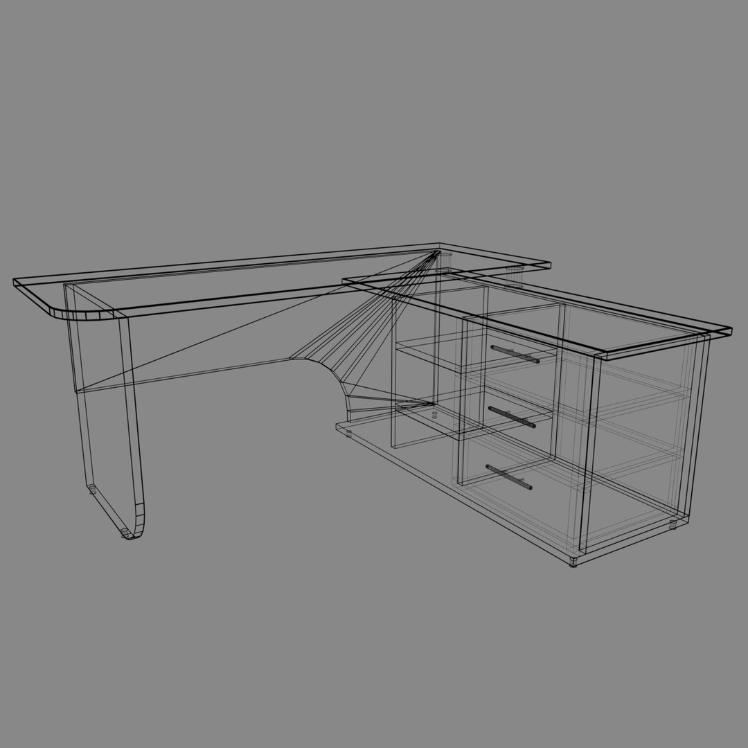 Computer Table 3D - TurboSquid 1394756