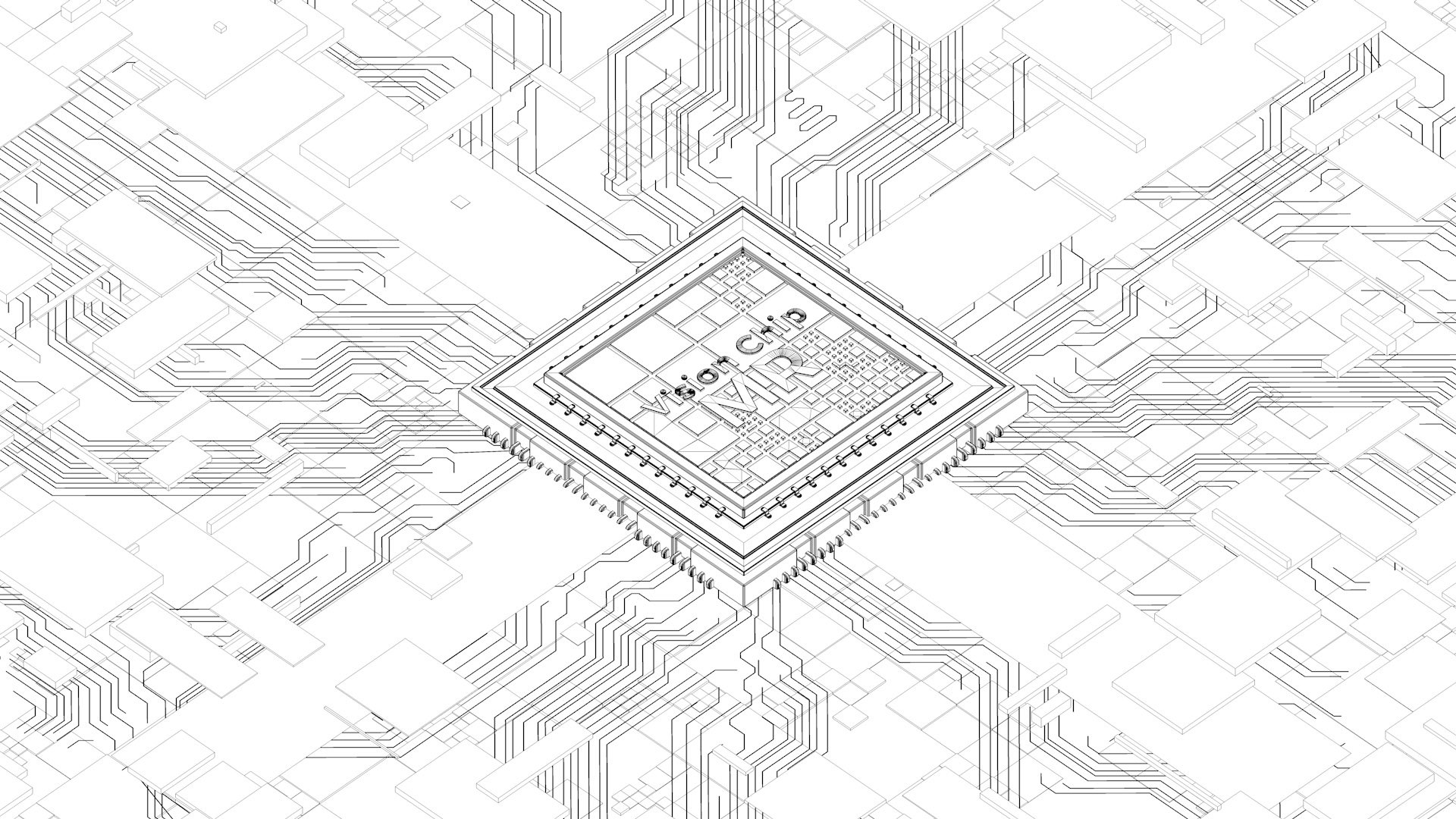 3D 3D C4D Octane Chip Vision Pro Scene GPU Chip Structure Transmit IOS ...