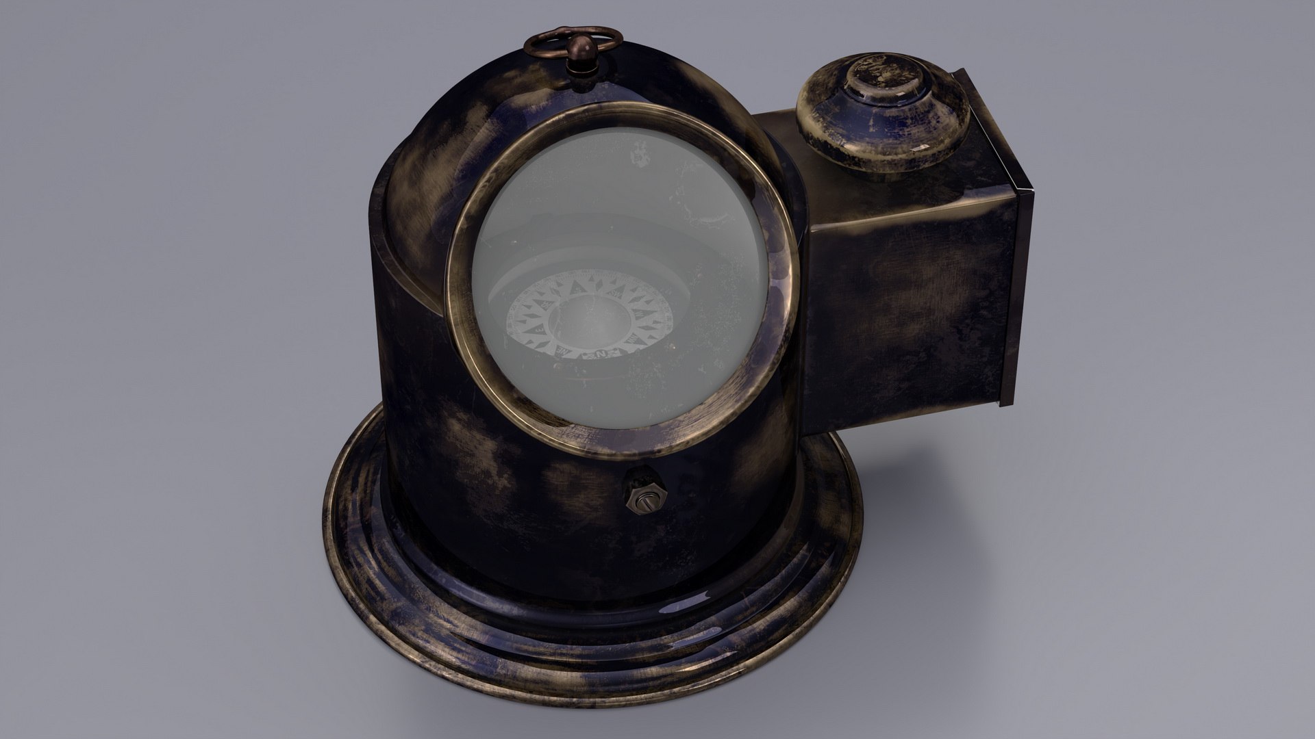 3D Vintage Nautical Ship Gimbal Compass Black Model - TurboSquid 2215110