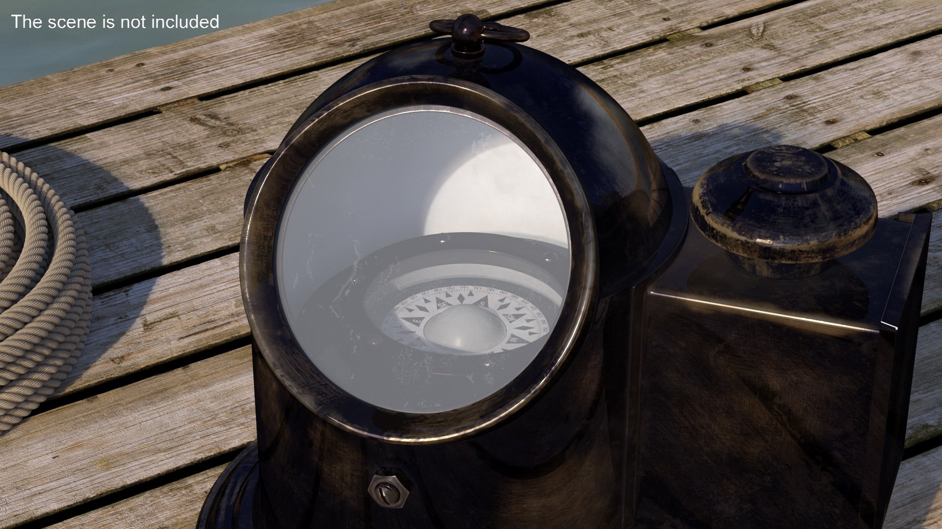 3D Vintage Nautical Ship Gimbal Compass Black Model - TurboSquid 2215110