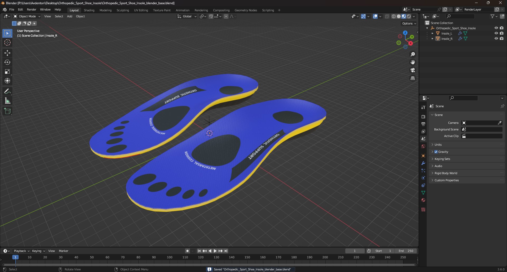 3D Orthopedic Sport Shoe Insole - TurboSquid 2320609