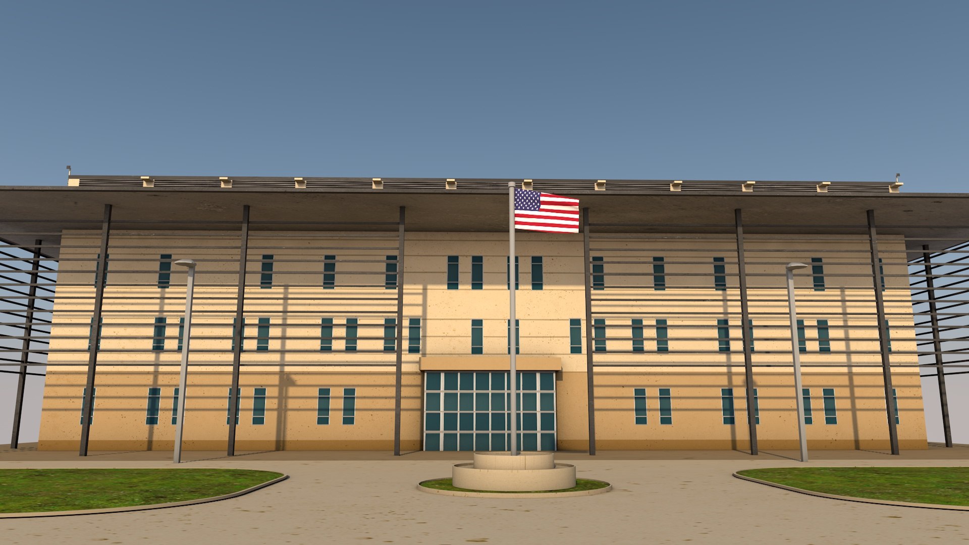 3D US Embassy Baghdad - TurboSquid 2035320