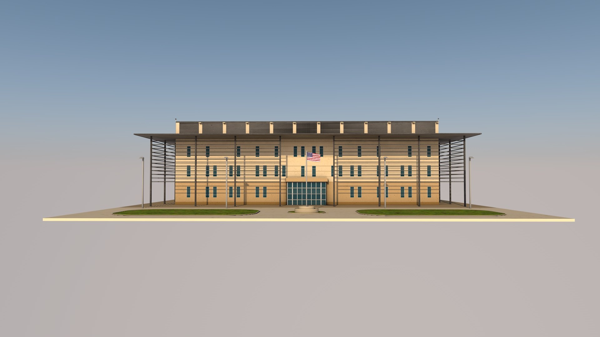 3D US Embassy Baghdad - TurboSquid 2035320