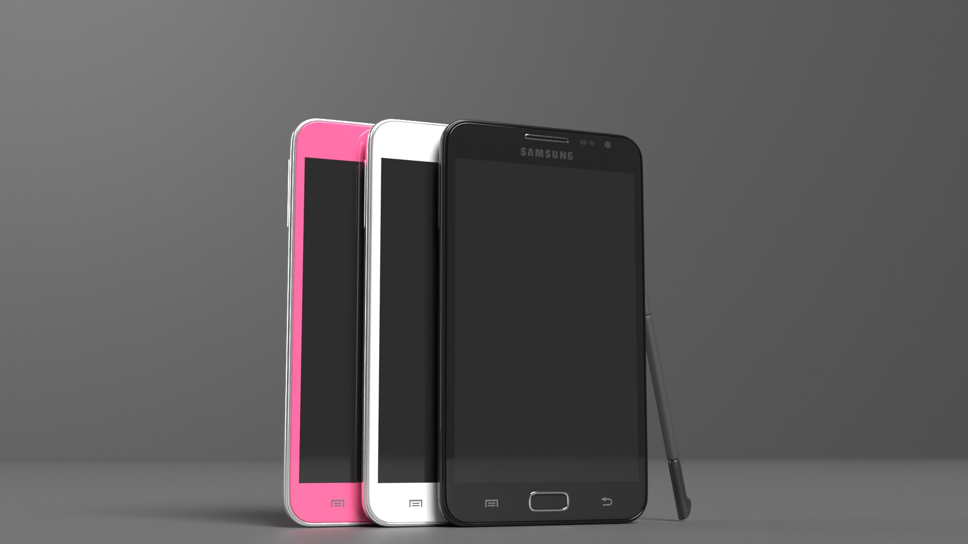 3D Samsung Galaxy Note Original All Colors Model - TurboSquid 2045479