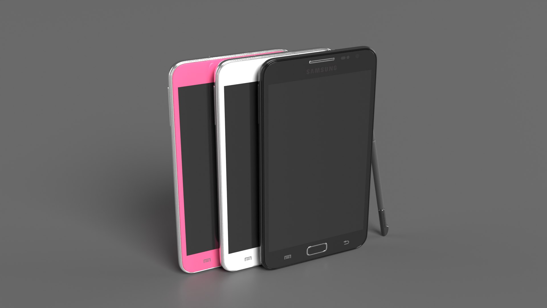 3D Samsung Galaxy Note Original All Colors Model - TurboSquid 2045479