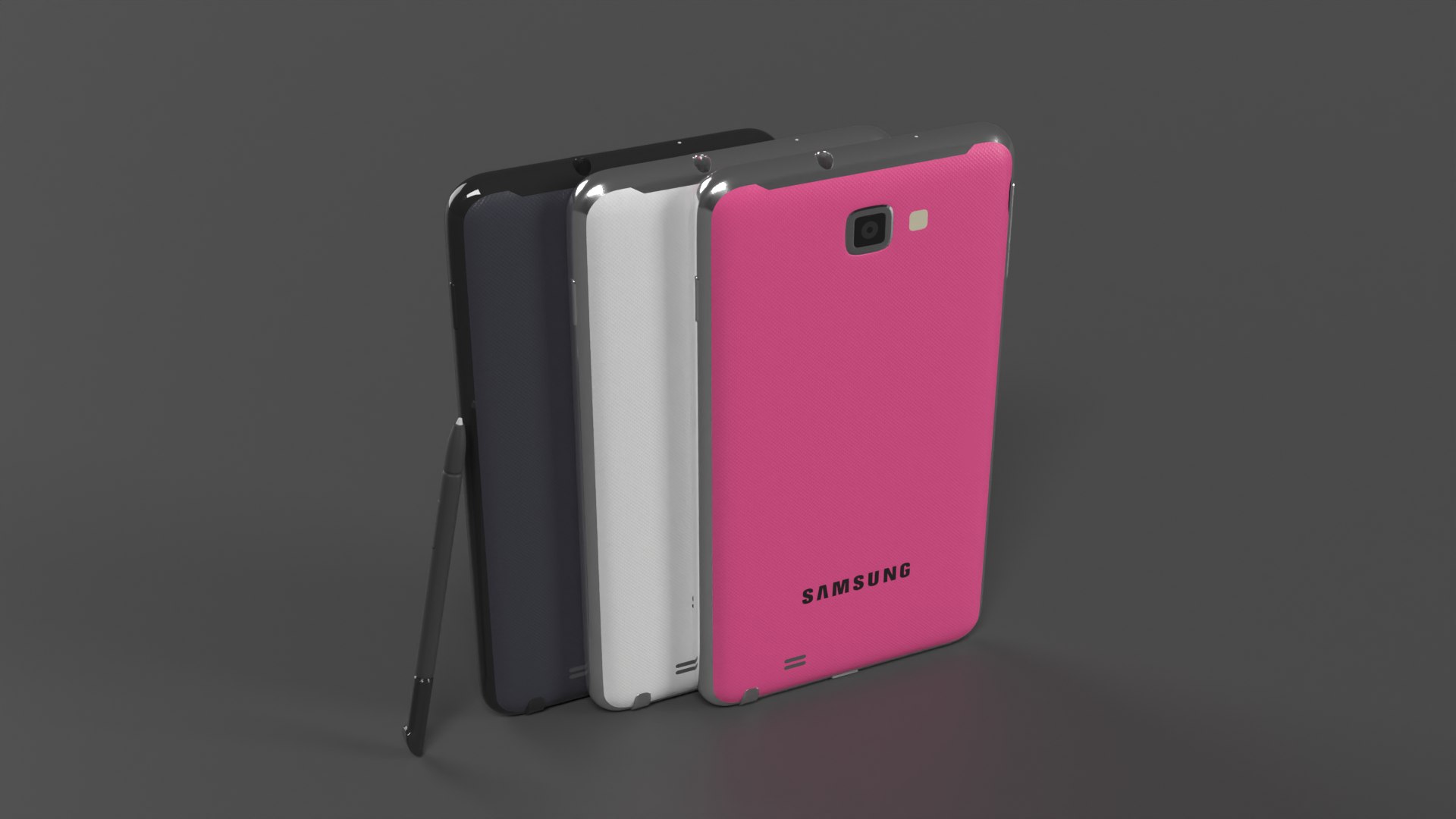 3D Samsung Galaxy Note Original All Colors Model - TurboSquid 2045479