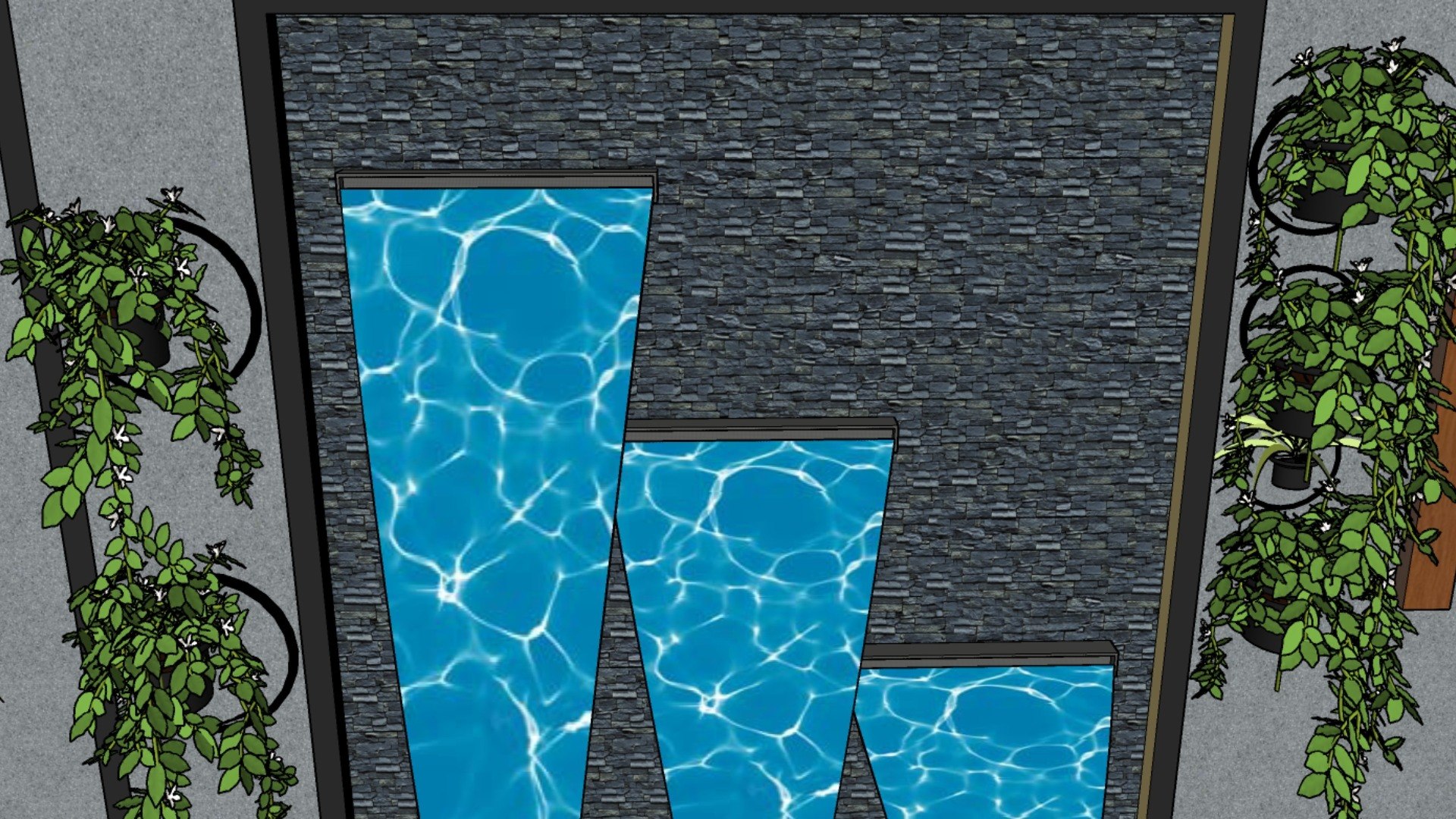 3D Water Feature Wall - TurboSquid 2334549