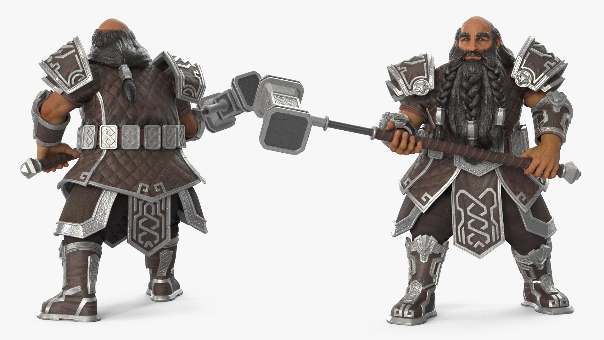 3D Game Dwarf Character In Defense Pose - TurboSquid 2390021