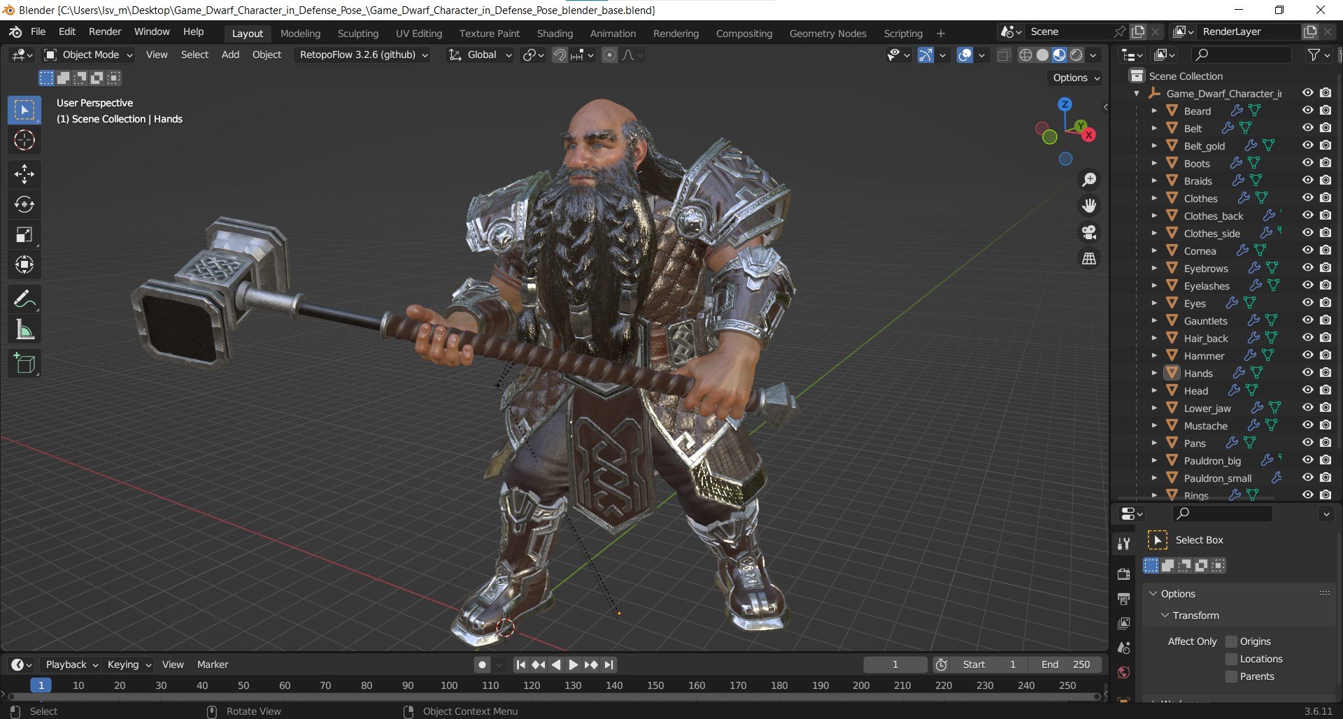 3D Game Dwarf Character In Defense Pose - TurboSquid 2390021