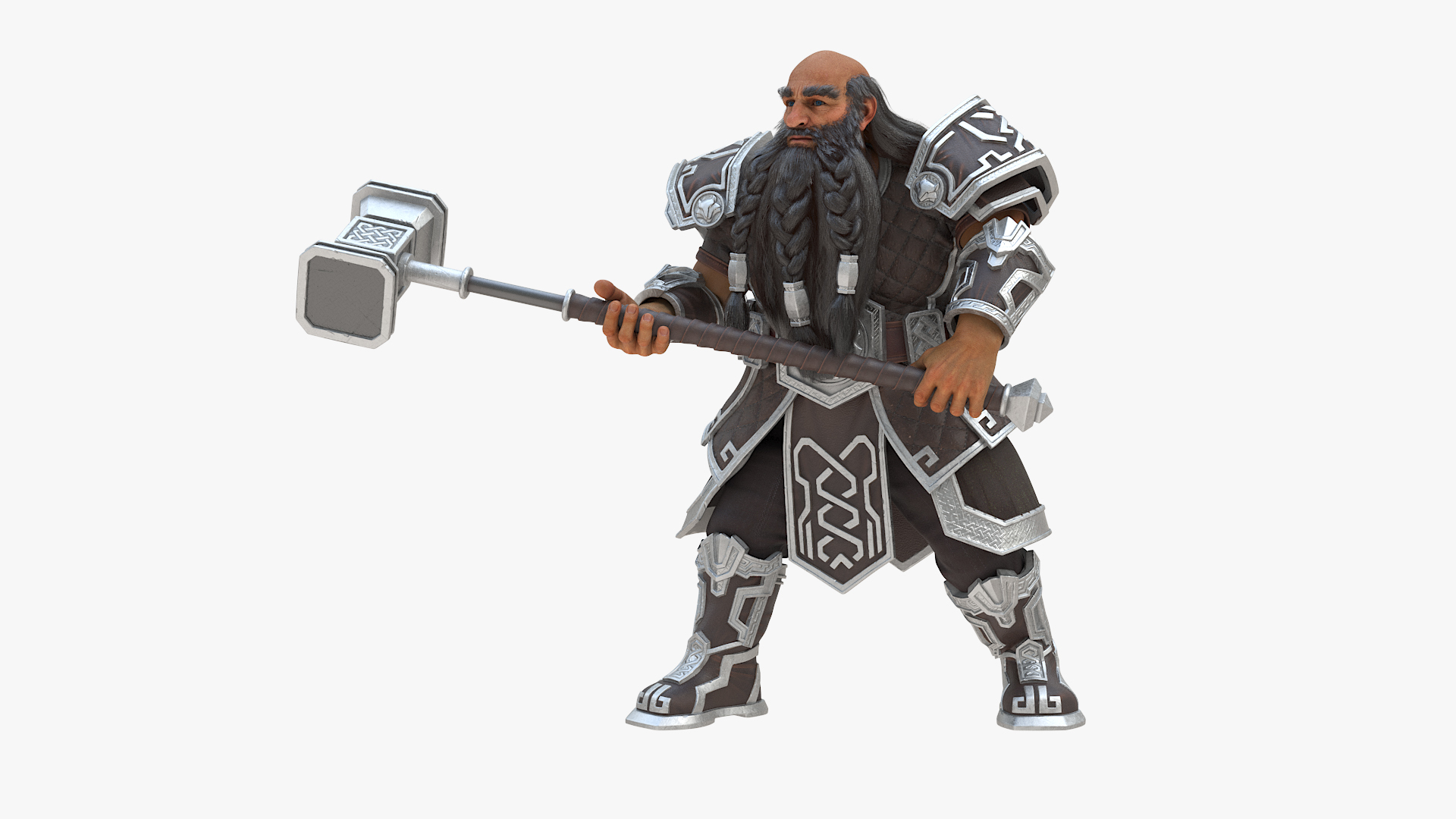 3D Game Dwarf Character In Defense Pose - TurboSquid 2390021