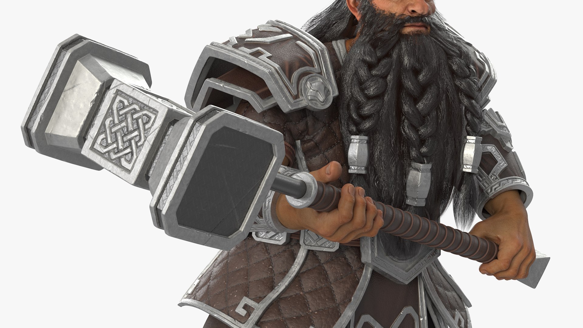 3D Game Dwarf Character In Defense Pose - TurboSquid 2390021