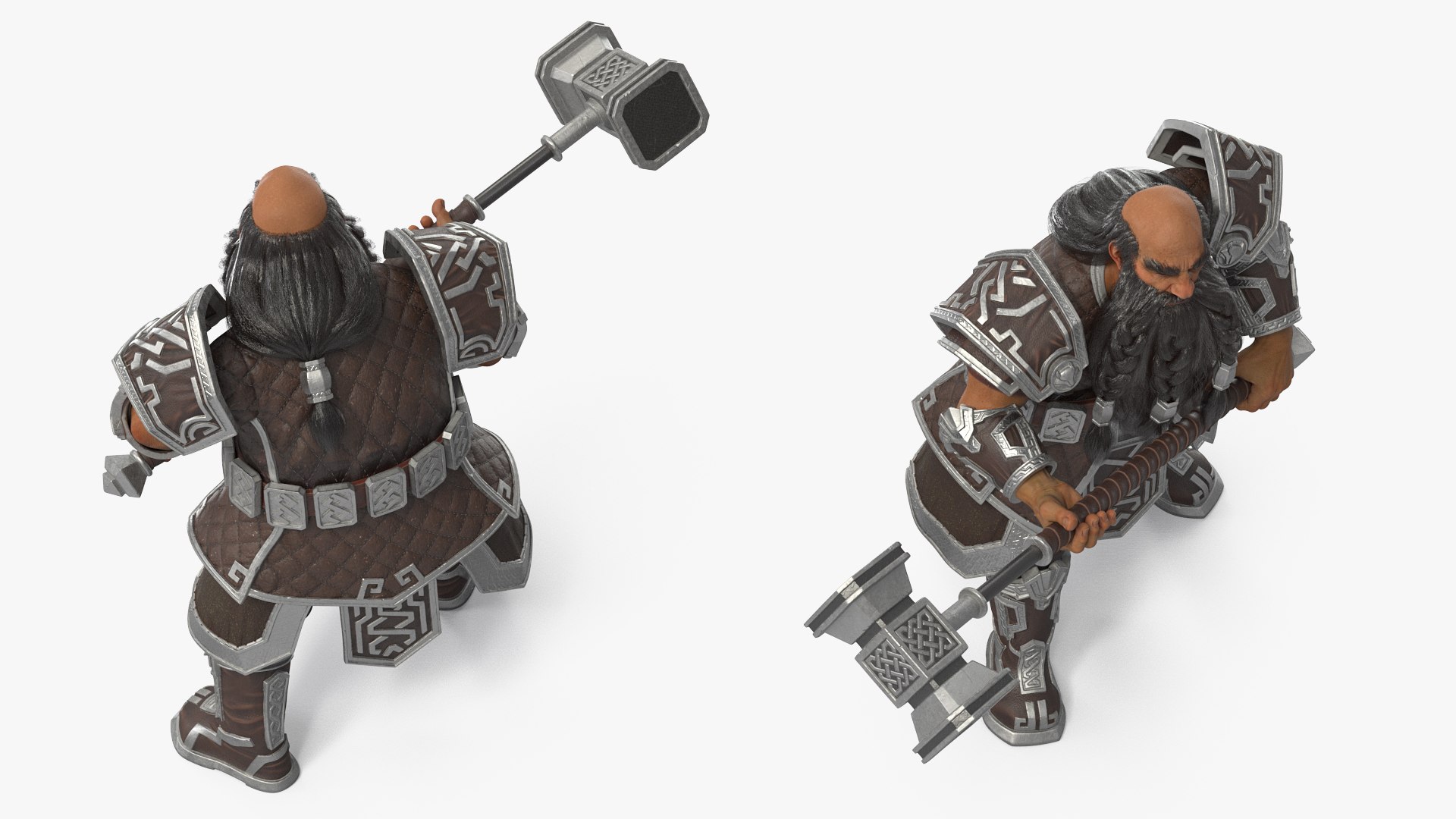3D Game Dwarf Character In Defense Pose - TurboSquid 2390021