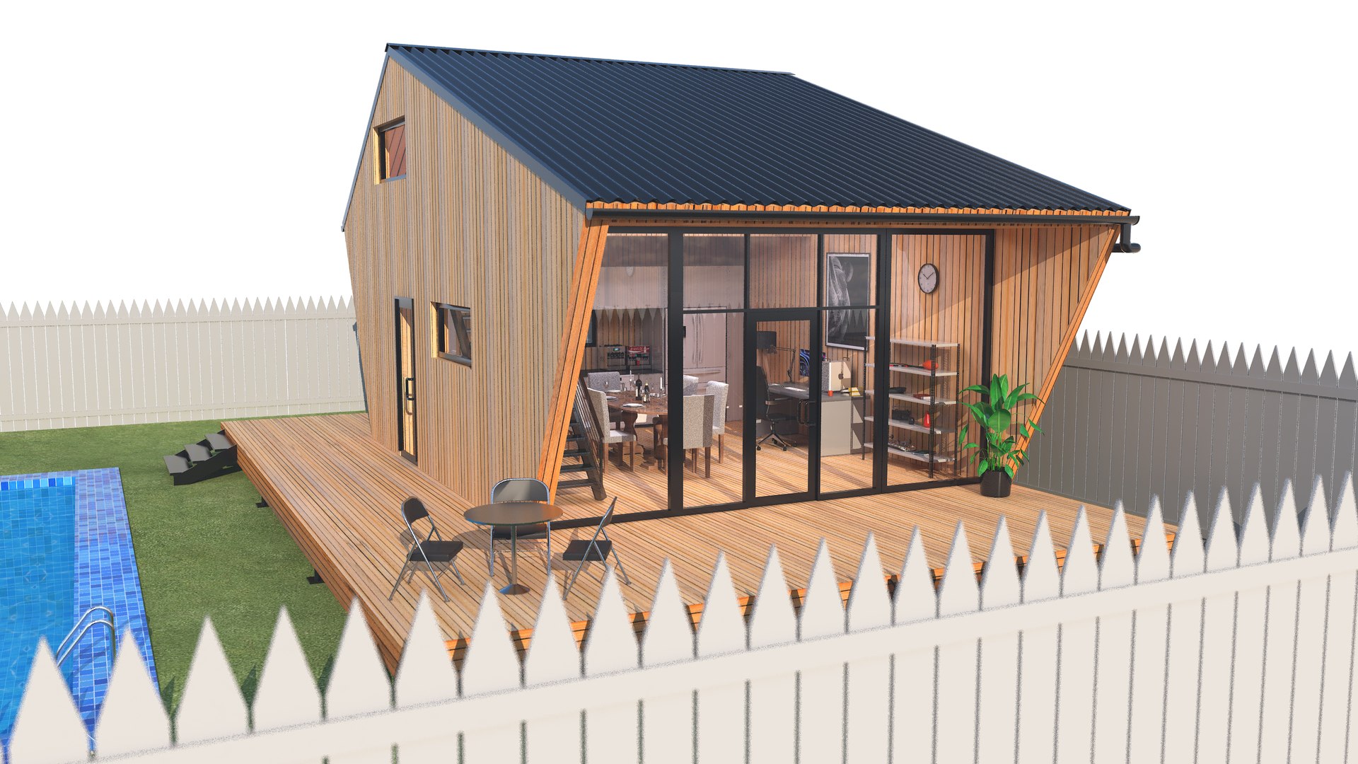 3D Modern Forest Cabin - TurboSquid 2091038