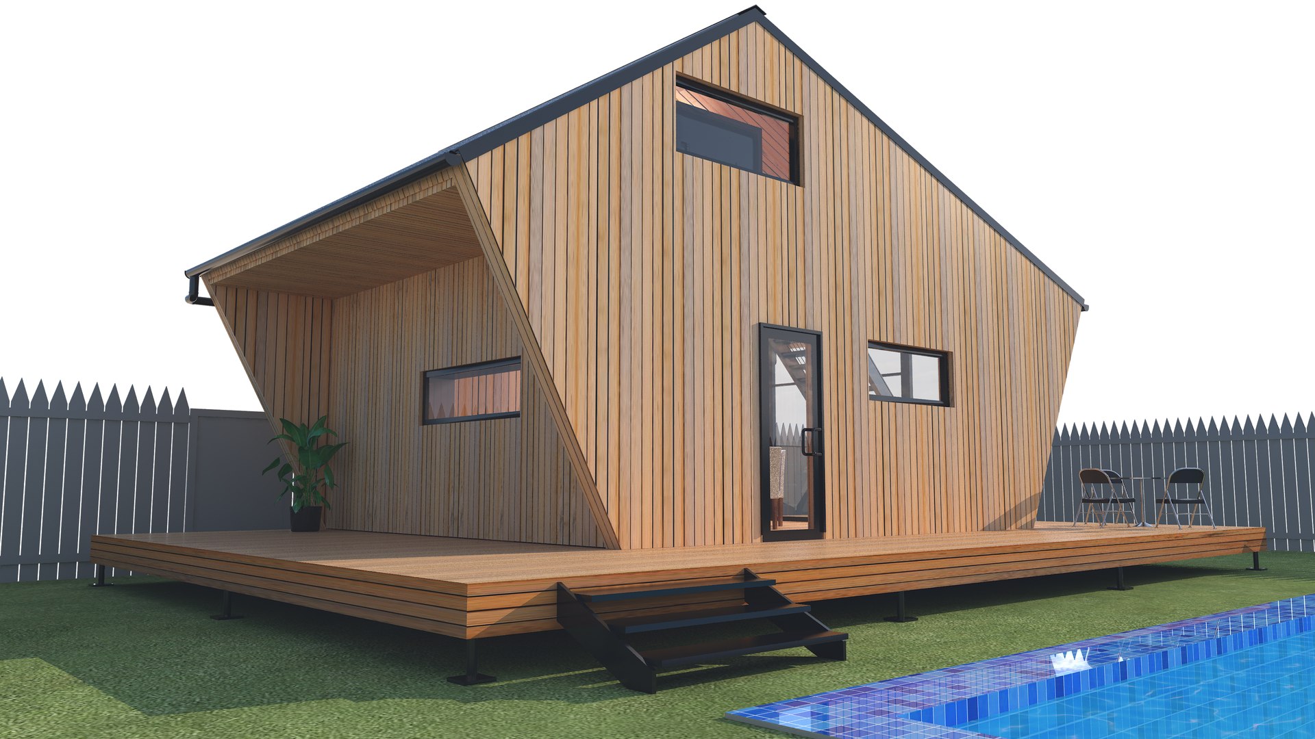 3D Modern Forest Cabin - TurboSquid 2091038
