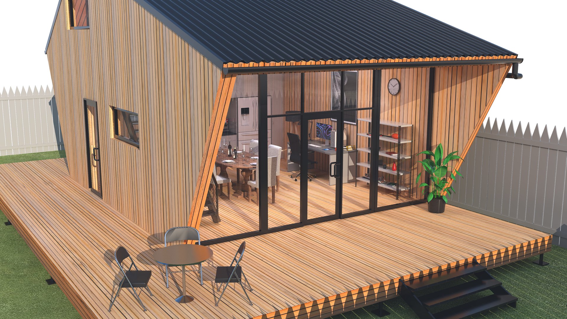 3D Modern Forest Cabin - TurboSquid 2091038