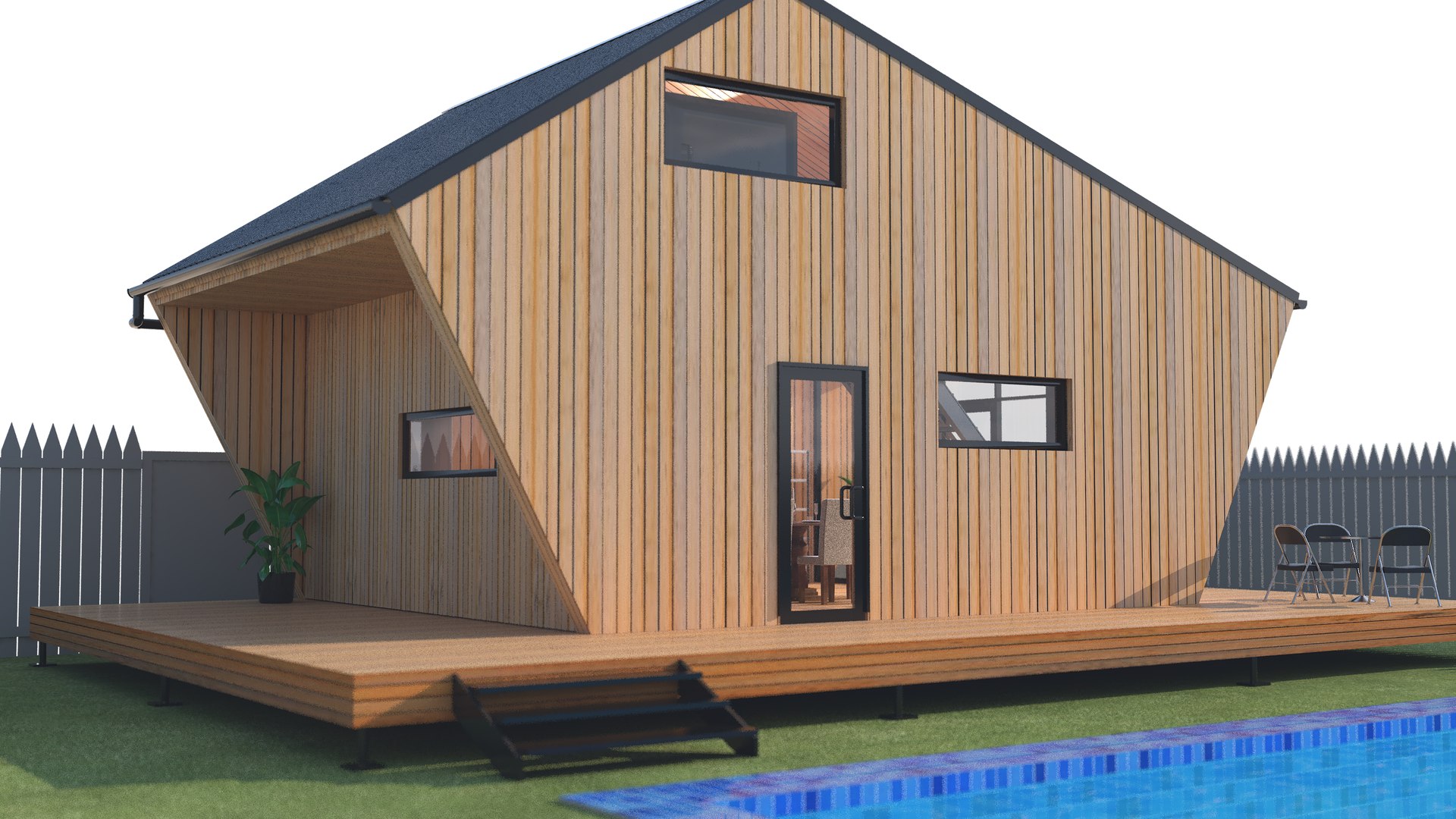 3D Modern Forest Cabin - TurboSquid 2091038