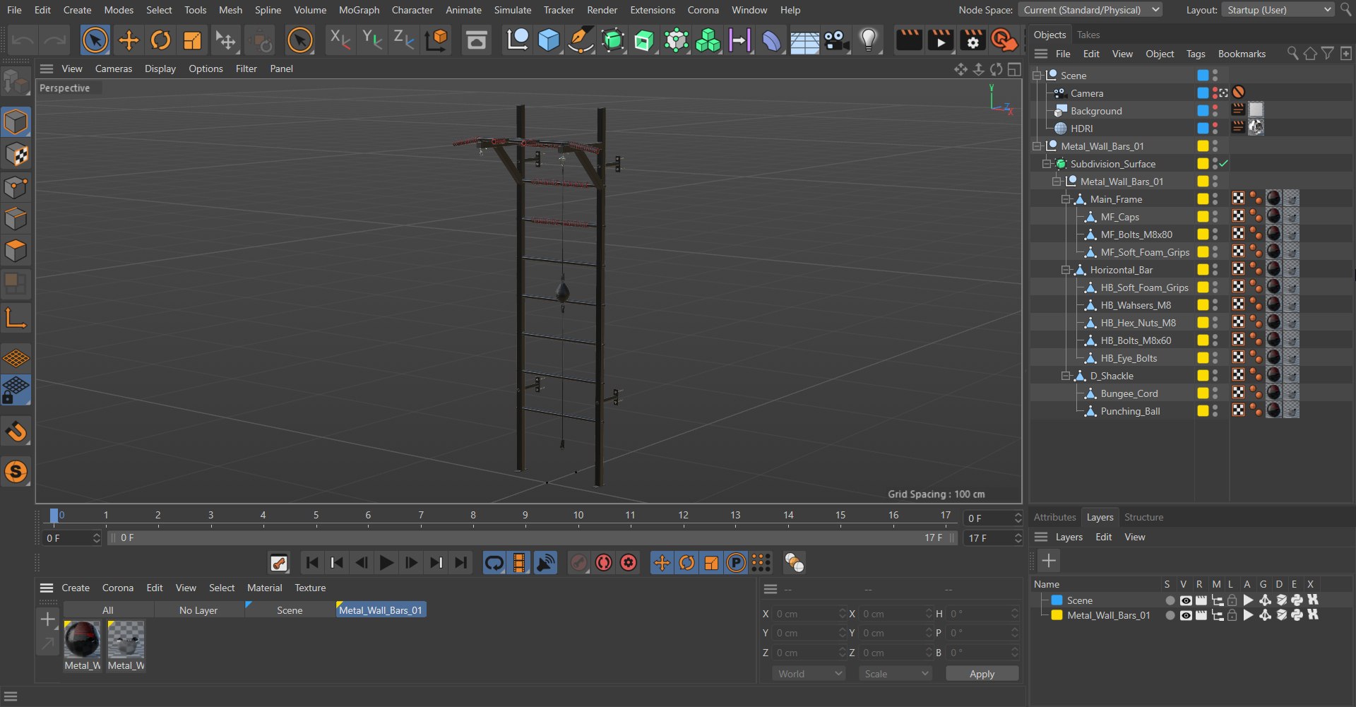 3D Model Metal Wall Bars 01 - TurboSquid 1943776