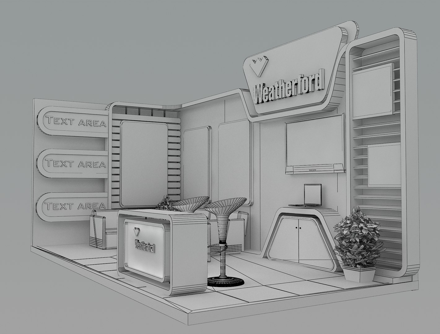 3D Stand Exhibition Booth Model - TurboSquid 1702500
