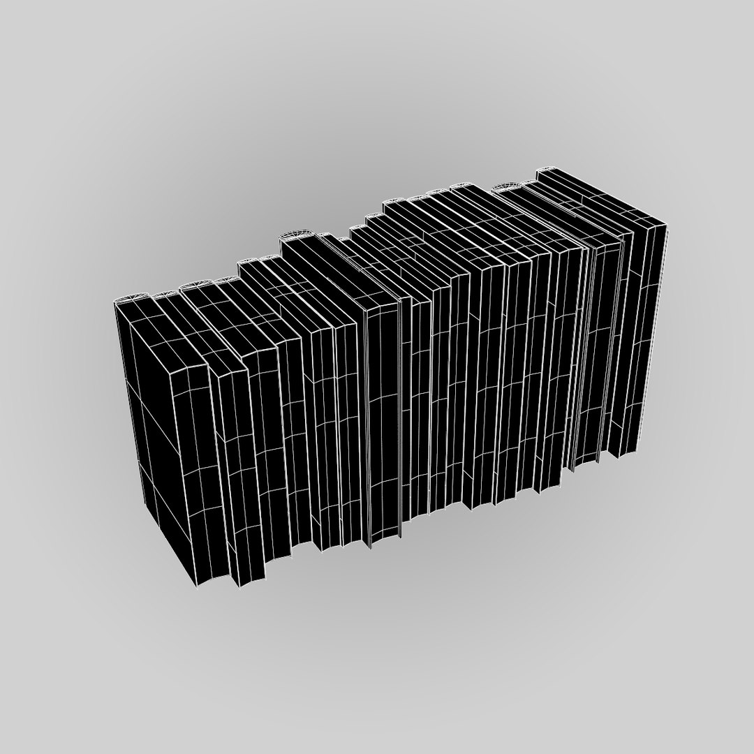 3d Row Books Model