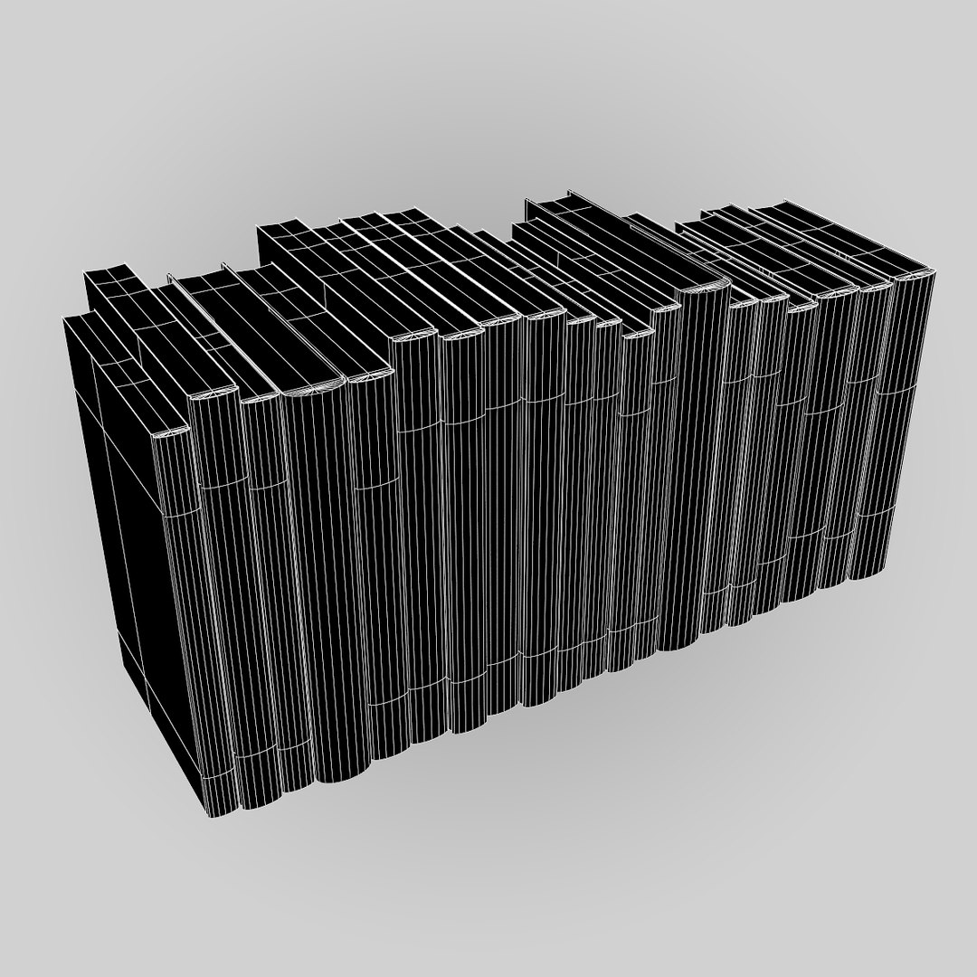 3d Row Books Model