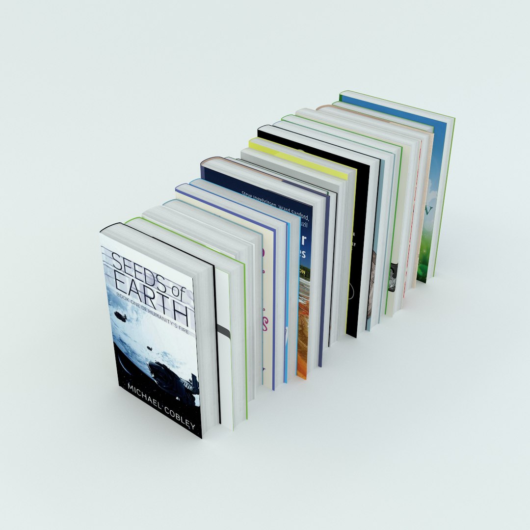 3d Row Books Model